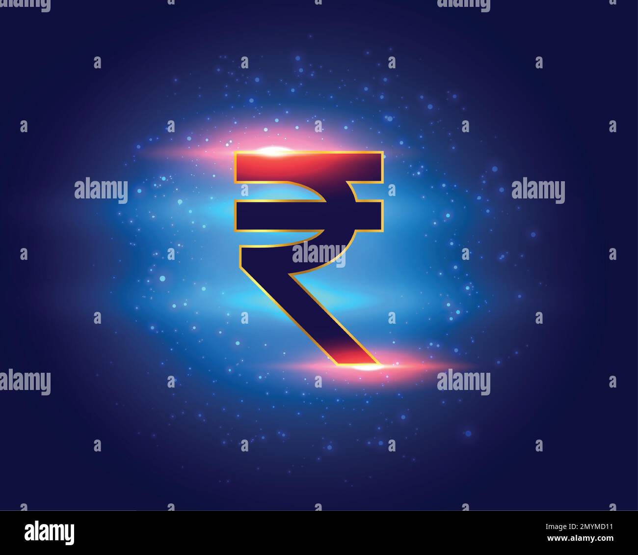 digital money indian rupee symbol background with shiny particles ...