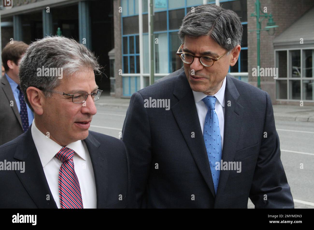 Anchorage Mayor Ethan Berkowitz, left, and U.S. Treasury Secretary ...