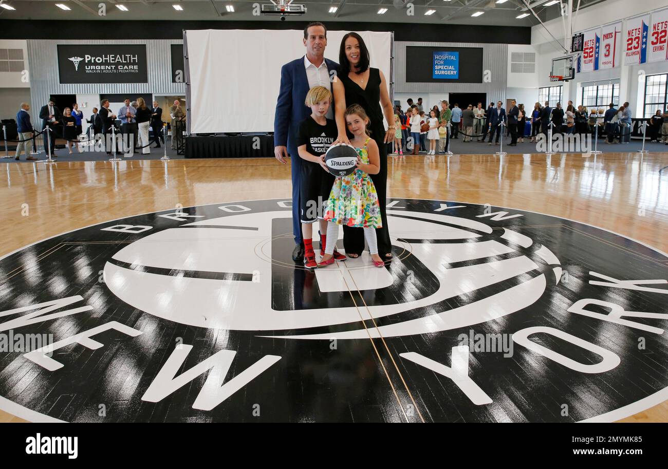 Brooklyn Nets new head coach Kenny Atkinson poses for photographs with ...
