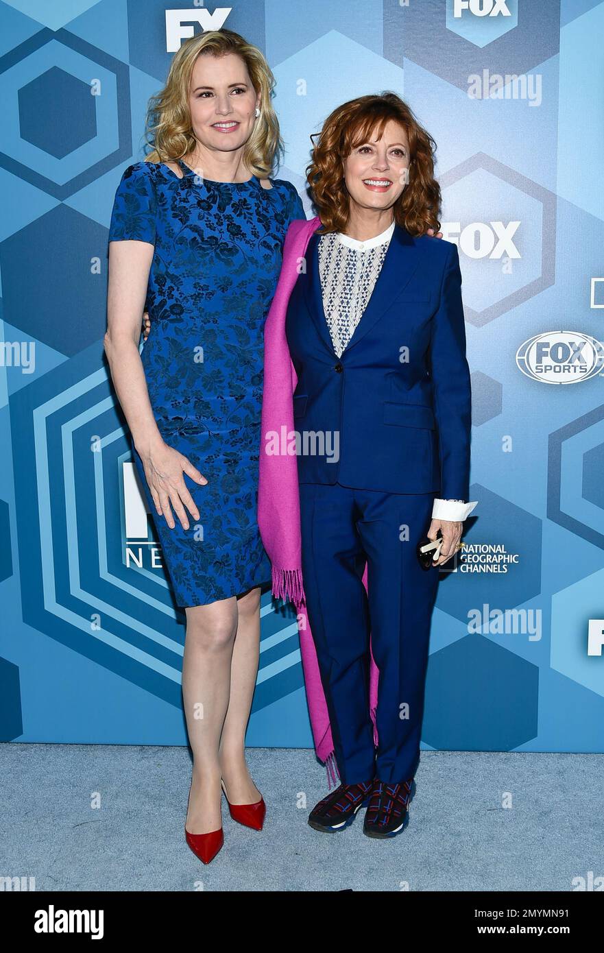 Geena Davis, left, Susan Sarandon attend the FOX Networks 2016 Upfront ...