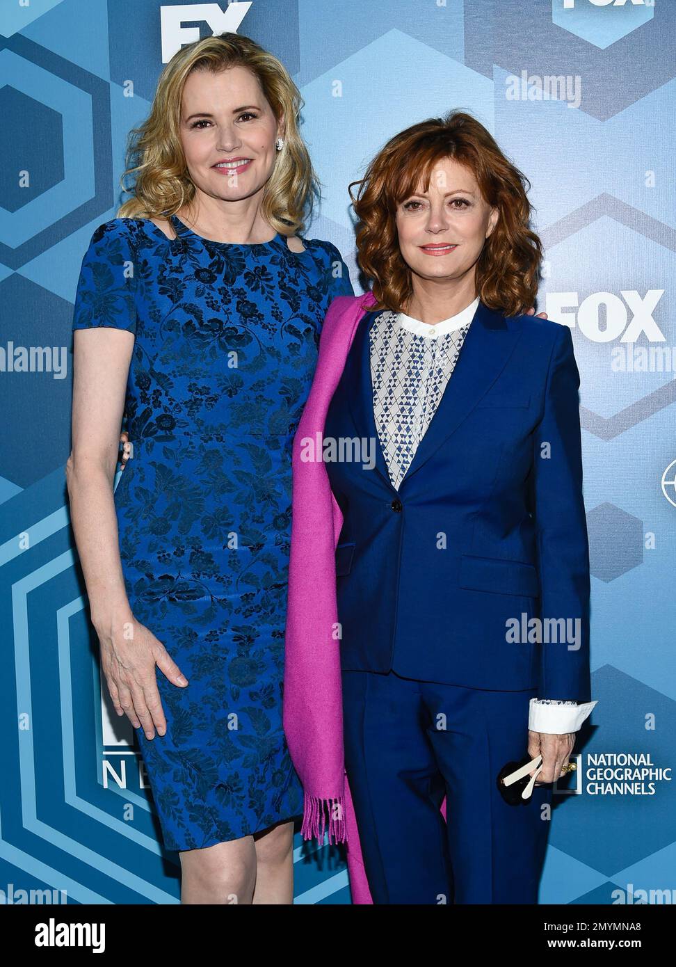 Geena Davis, left, Susan Sarandon attend the FOX Networks 2016 Upfront ...