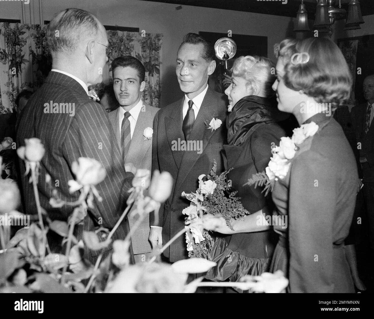 Wedding ceremony of Franchot Tone and Barbara Payton at Cloquet ...