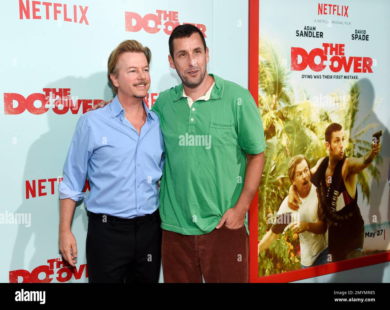 David Spade, left, and Adam Sandler, cast members in "The Do-Over ...