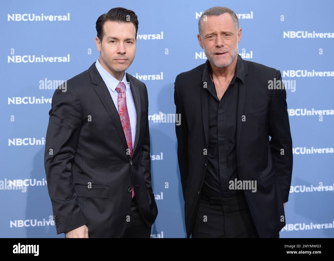 Jon Seda, left, and Jason Beghe arrive at the NBCUniversal Upfront ...