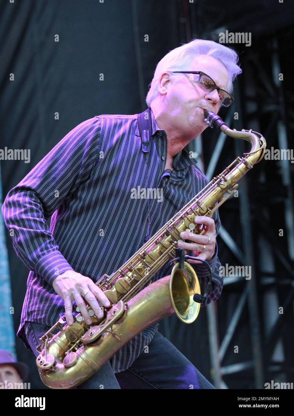 Rob Sudduth with Huey Lewis and the News performs during the 2016 Shaky ...