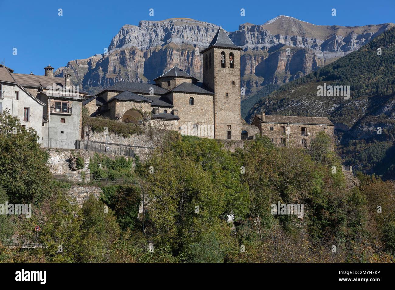 Torla, gateway to Ordesa y Monte Perdido National Park, Aragon Province ...