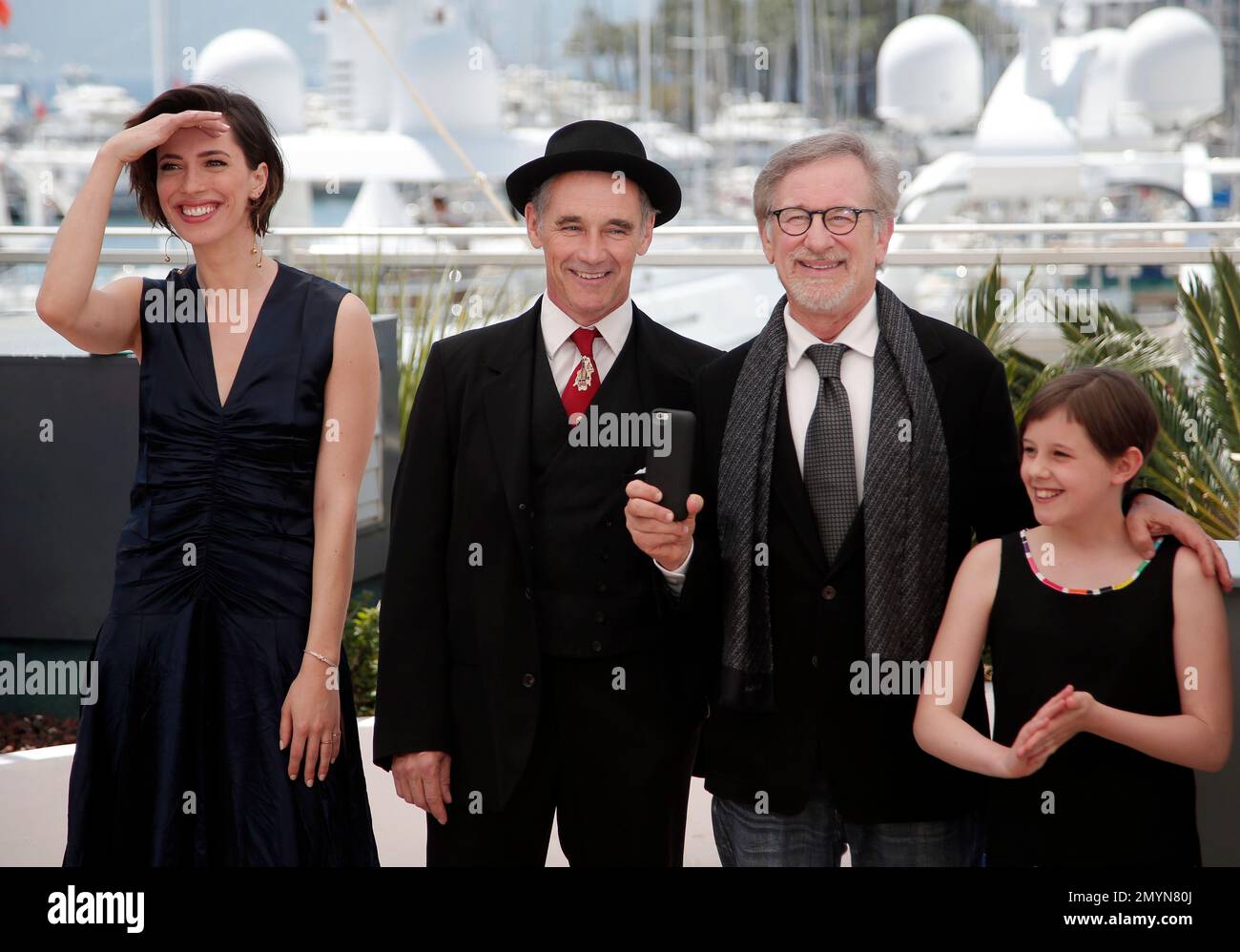 Actors Rebecca Hall, Mark Rylance, director Steven Spielberg and ...