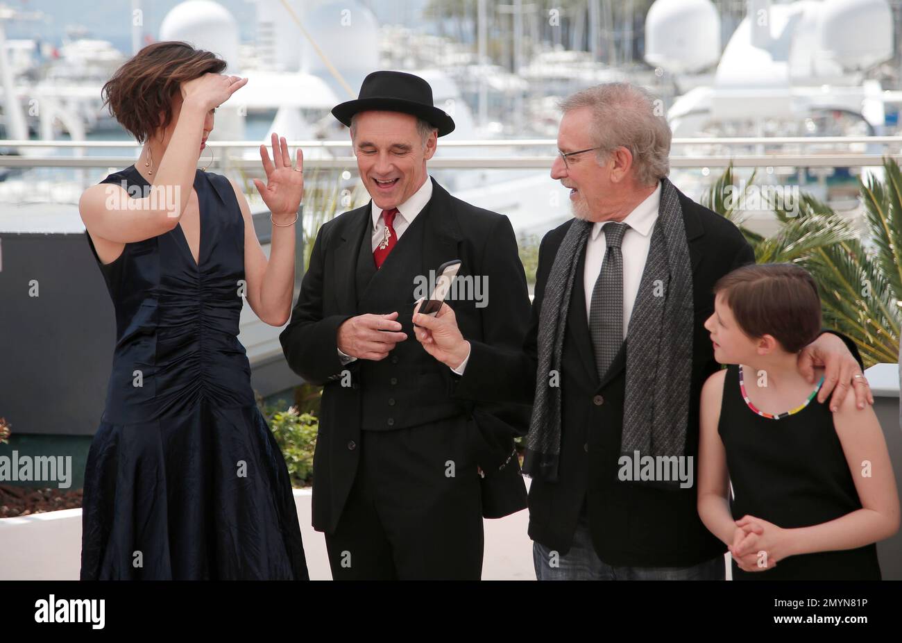 Actors Rebecca Hall, Mark Rylance, director Steven Spielberg and ...