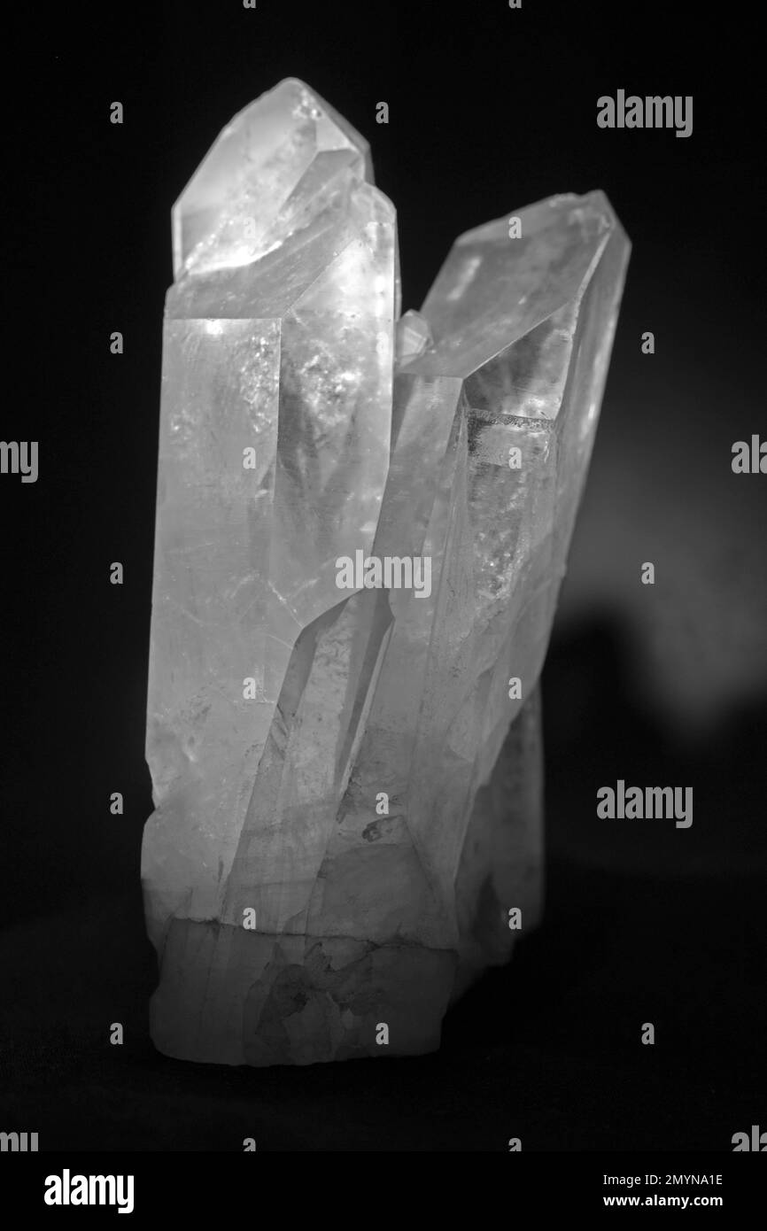 Rock crystal, studio photography with black background Stock Photo - Alamy