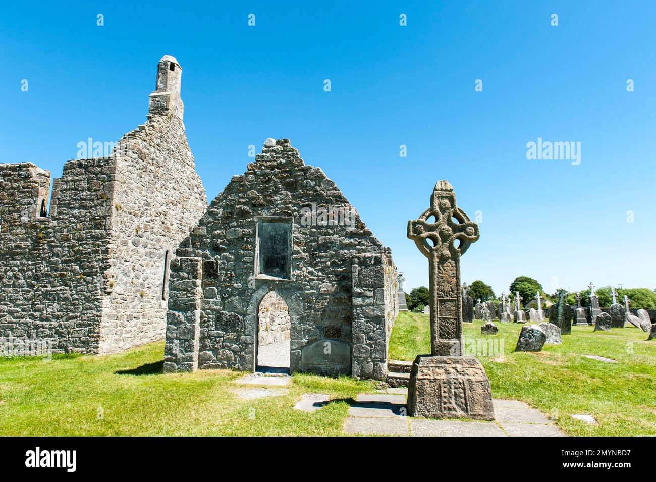 Iroquois Church, Monastic Ruins, Graveyard, from left Cathedral, Temple ...