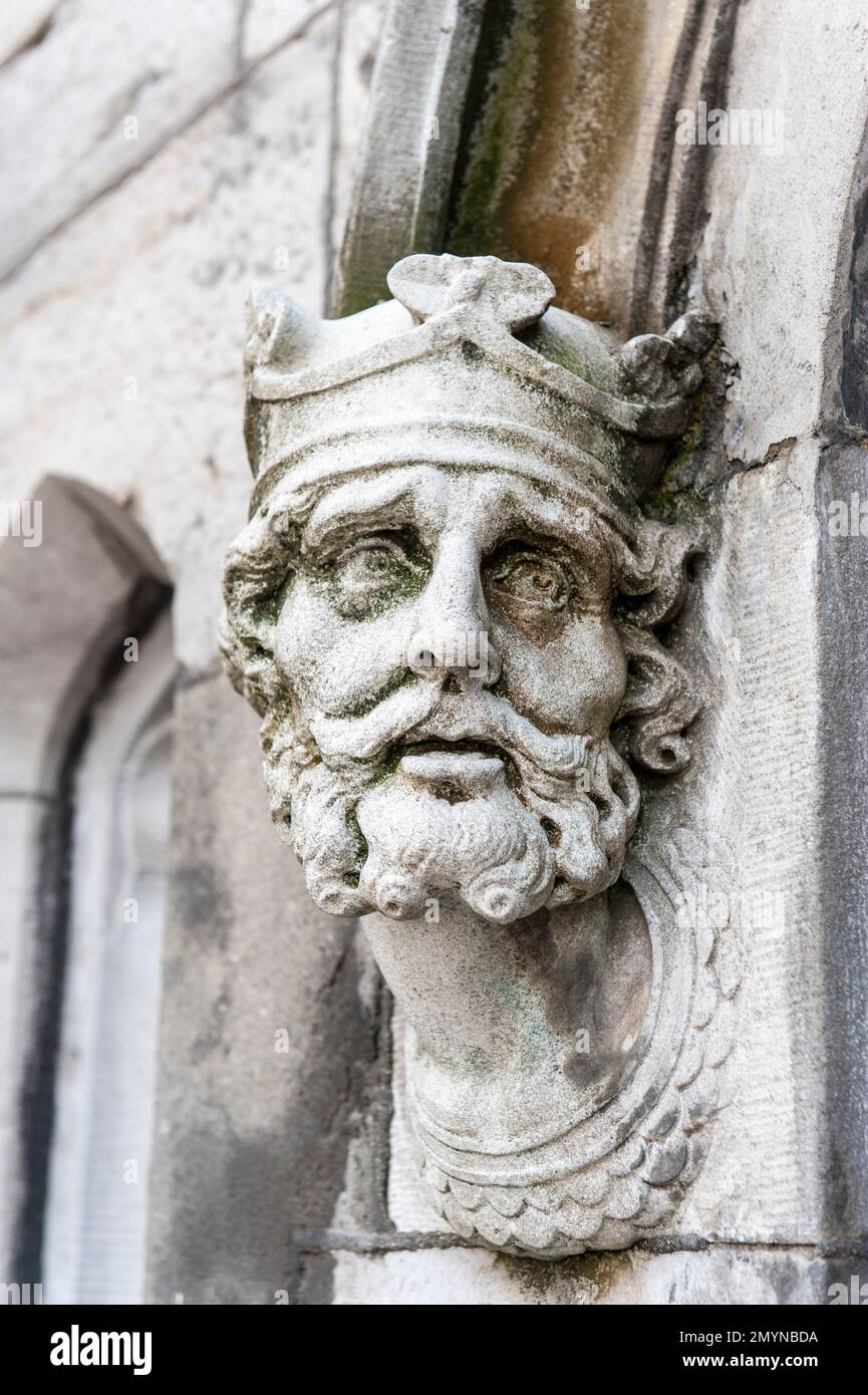 Stone head, bust, Brian Boru, Irish High King in the Middle Ages ...