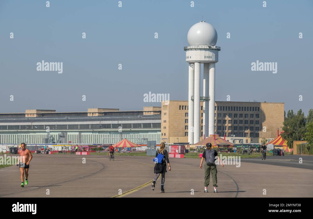 Tempelhofer Feld, radar tower, central building, Tempelhof, Tempelhof ...