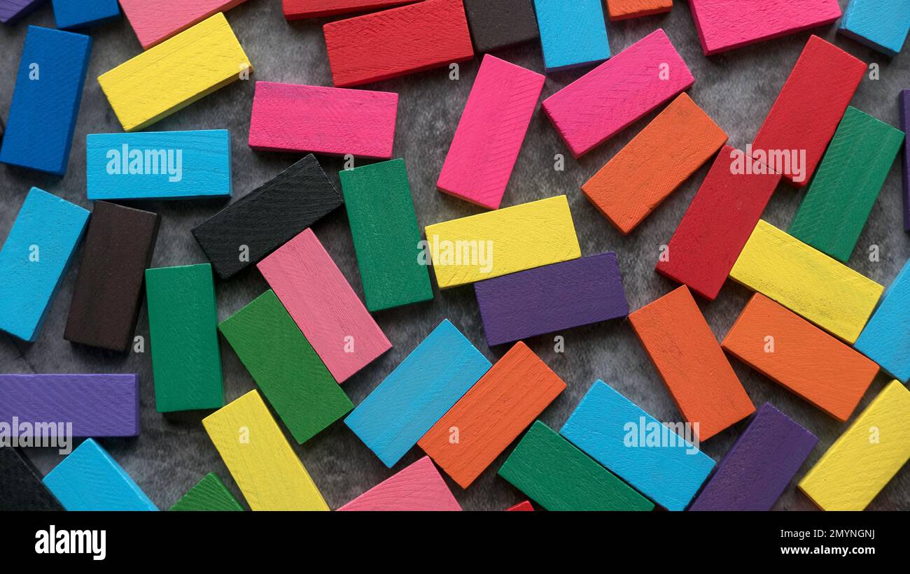 Top view of colorful wooden block. Background and texture Stock Photo ...