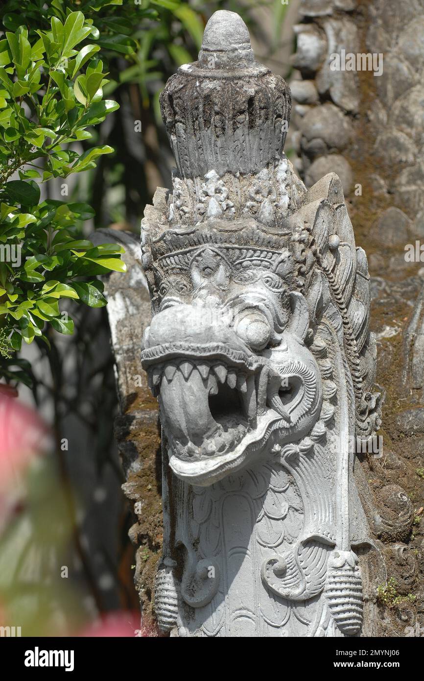 Historical statue sculpture of dragon as temple guardian, Buddhist ...