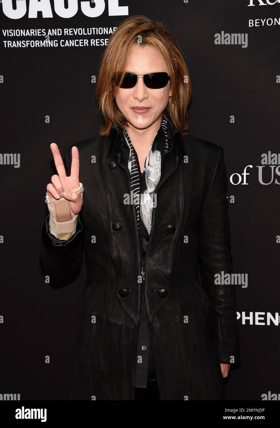 Japanese musician Yoshiki poses at the Rebels With A Cause Gala at The ...