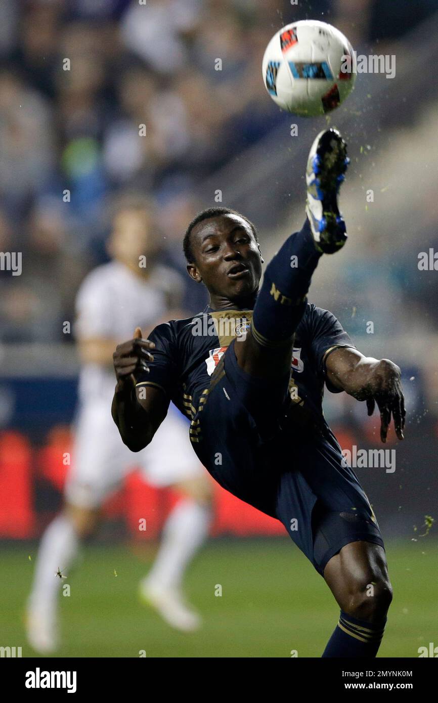 Philadelphia Union's Joshua Yaro clears the ball during the second half ...