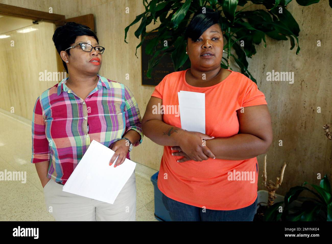 Half sisters Ashley Hill, left, and Kristy Hill, discuss their feelings ...