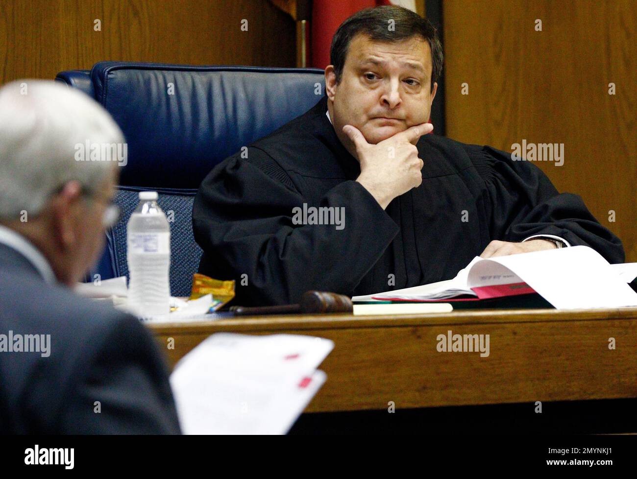 Montgomery County Circuit Judge Joey Loper, right, listens as District ...
