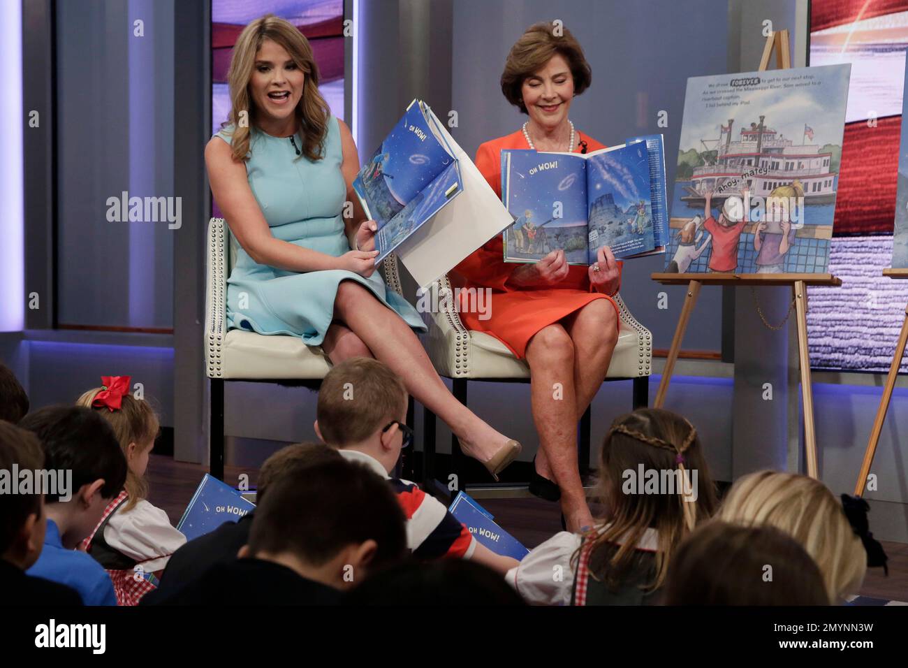 Jenna Bush Hager, left, and her mother, former first lady Laura Bush ...