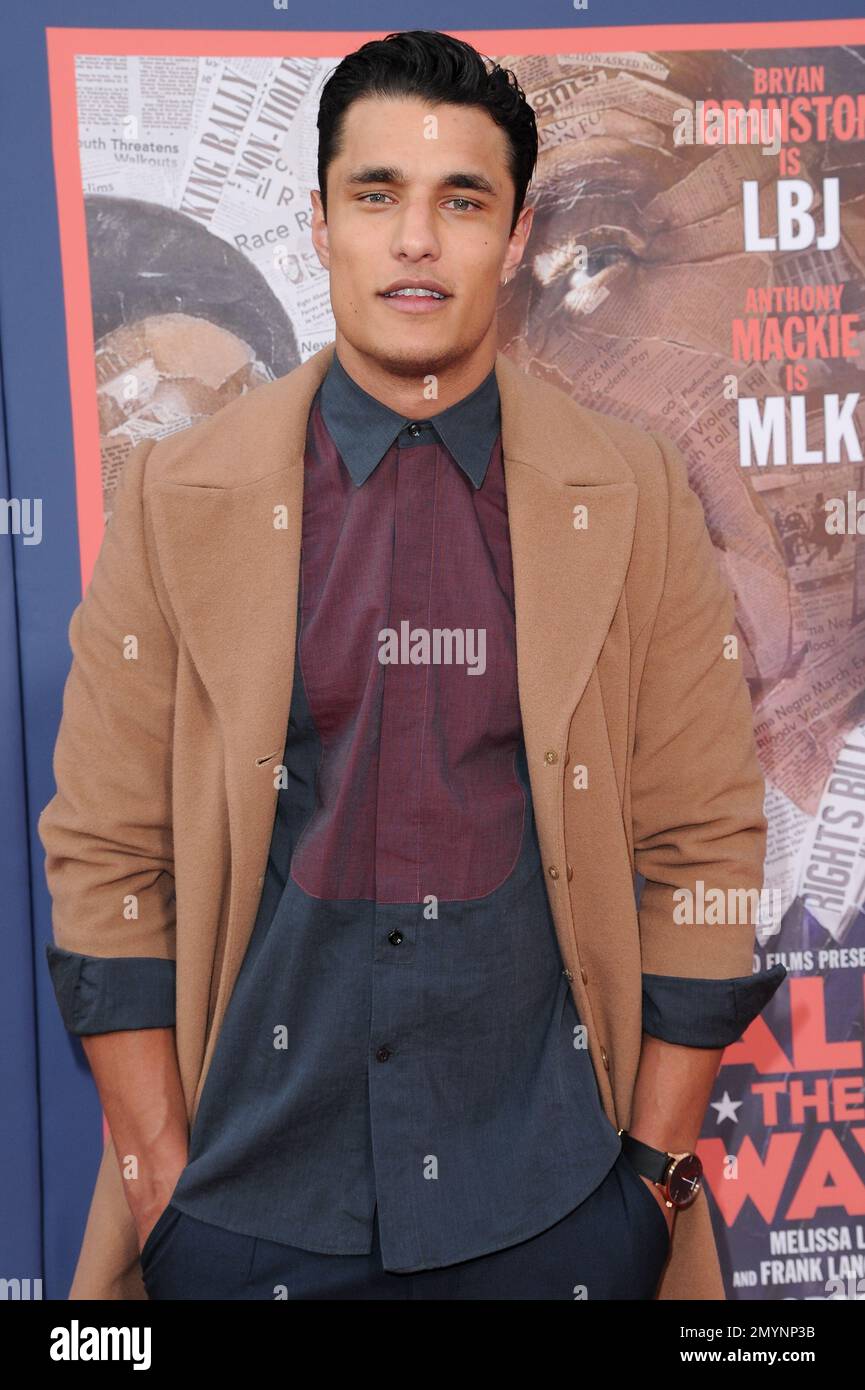 Staz Nair attends the LA Premiere of "All The Way" held at Paramount ...
