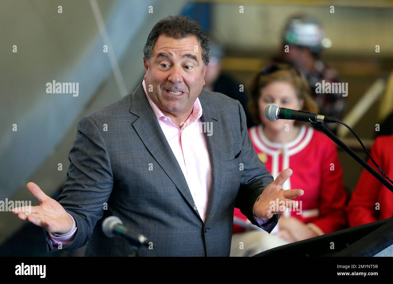 Frank Foti, CEO of Vigor Industrial, speaks Tuesday, May 10, 2016, at a ...