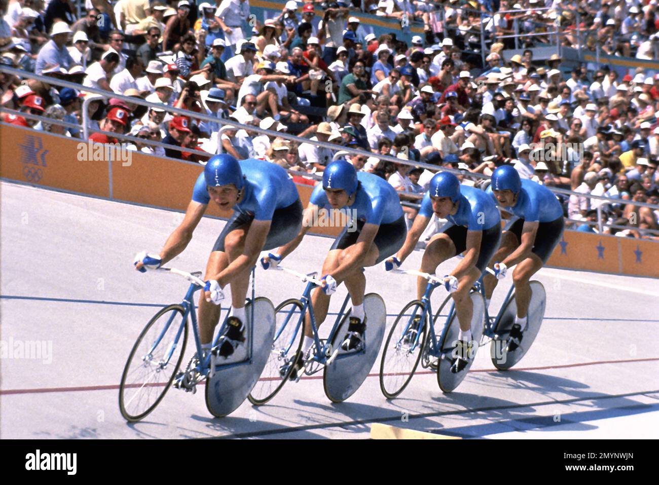The Italian Men's 4000mt Team pursuit team in action at the Olympic ...