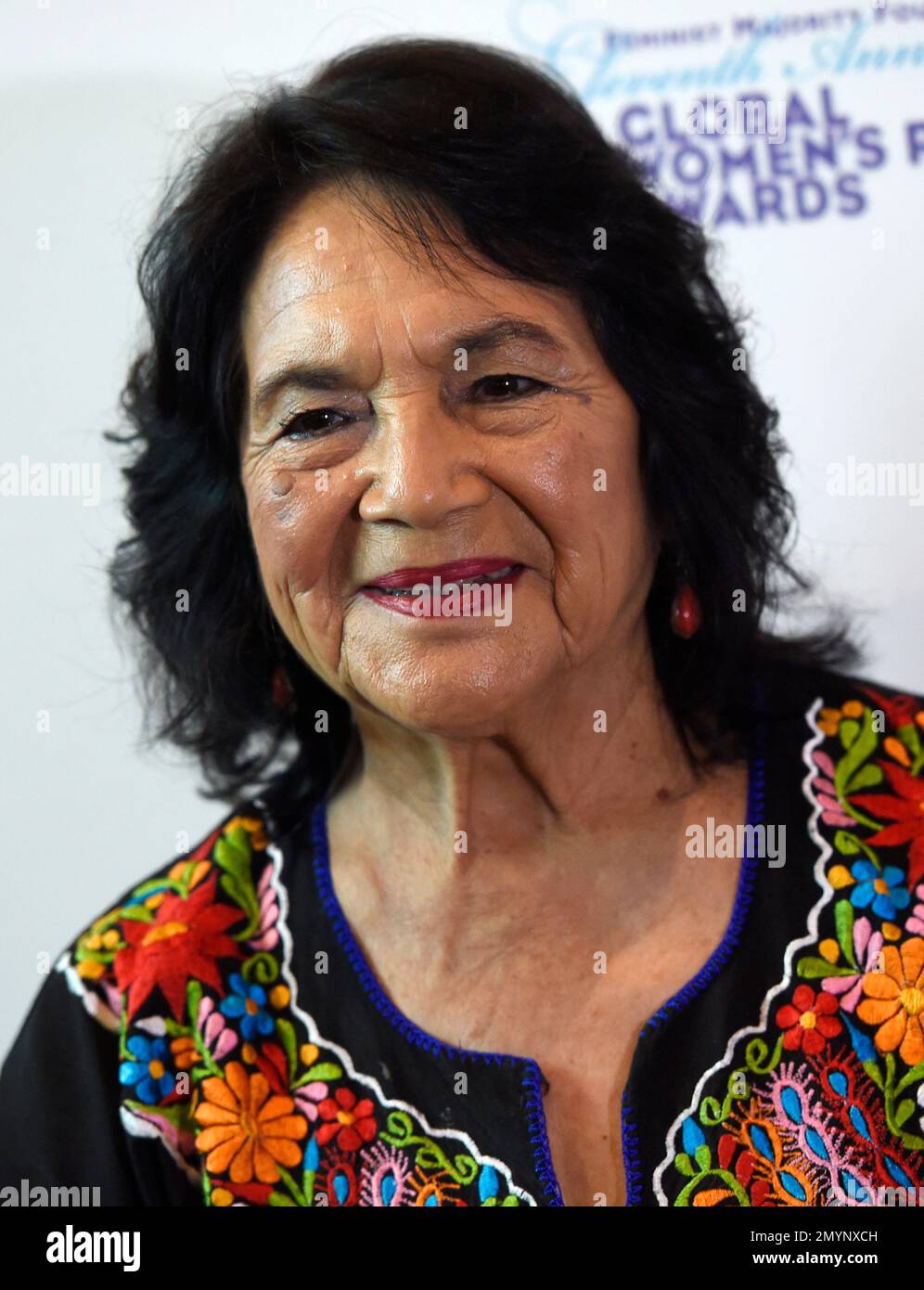American labor leader and activist Dolores Huerta poses at the 11th ...