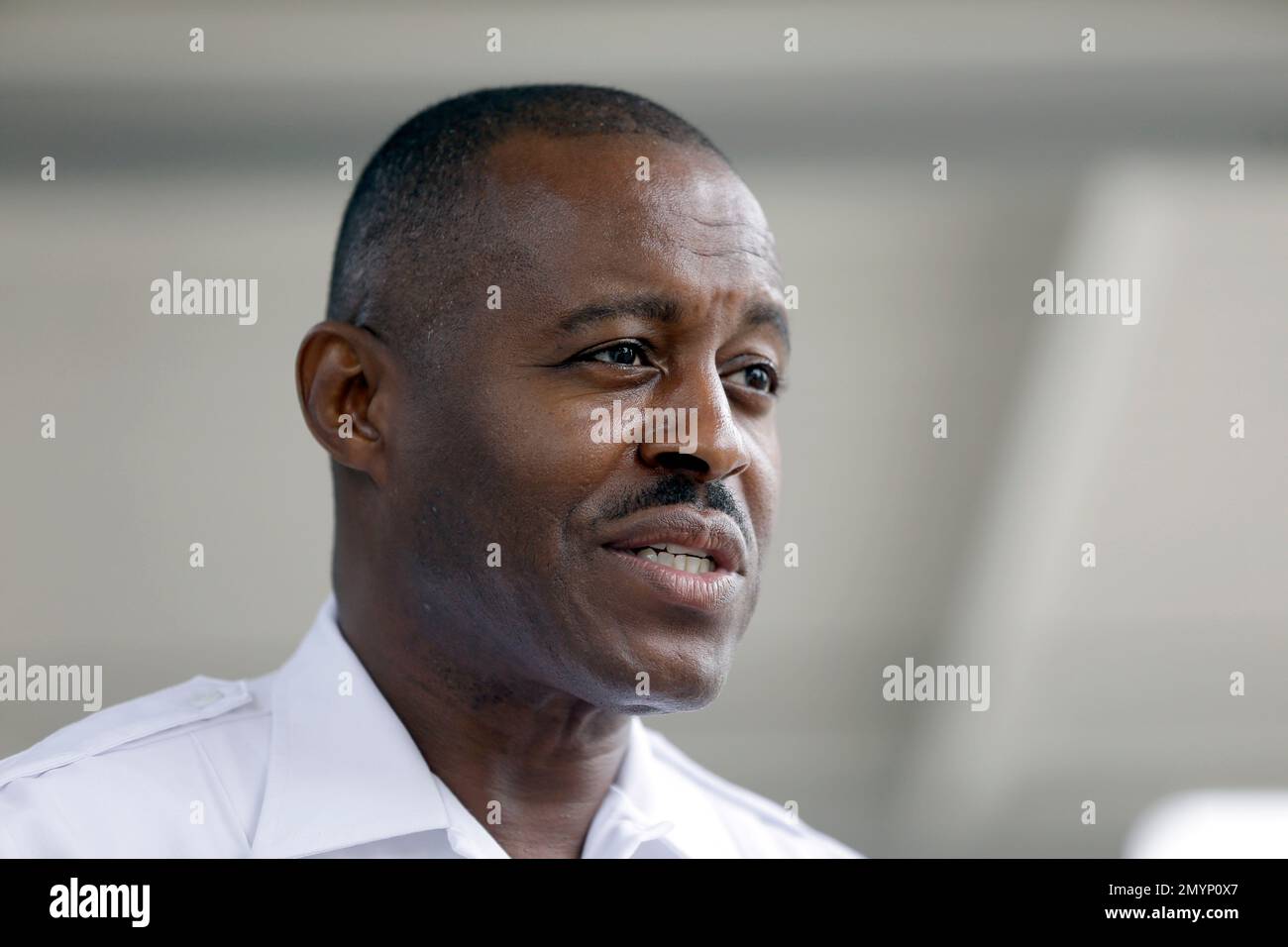 Delrish Moss speaks during an interview Monday, May 9, 2016, in ...