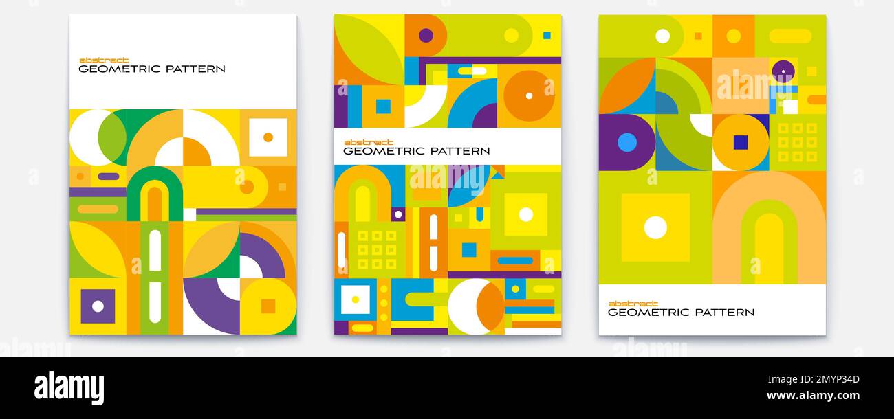 Set of covers vector template. Pattern in eco-friendly style. Basic ...