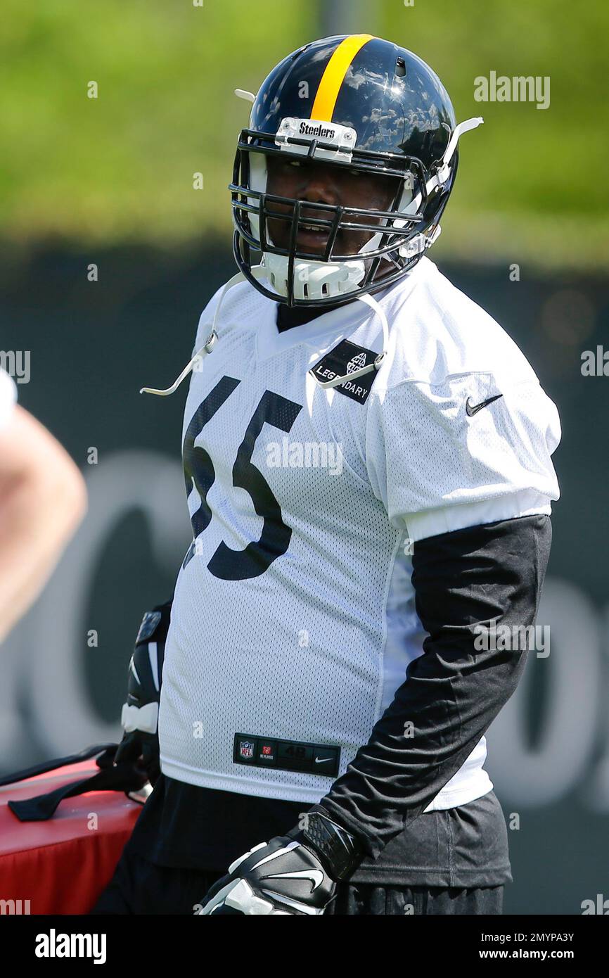 Pittsburgh Steelers offensive lineman Jerald Hawkins (65) goes through ...