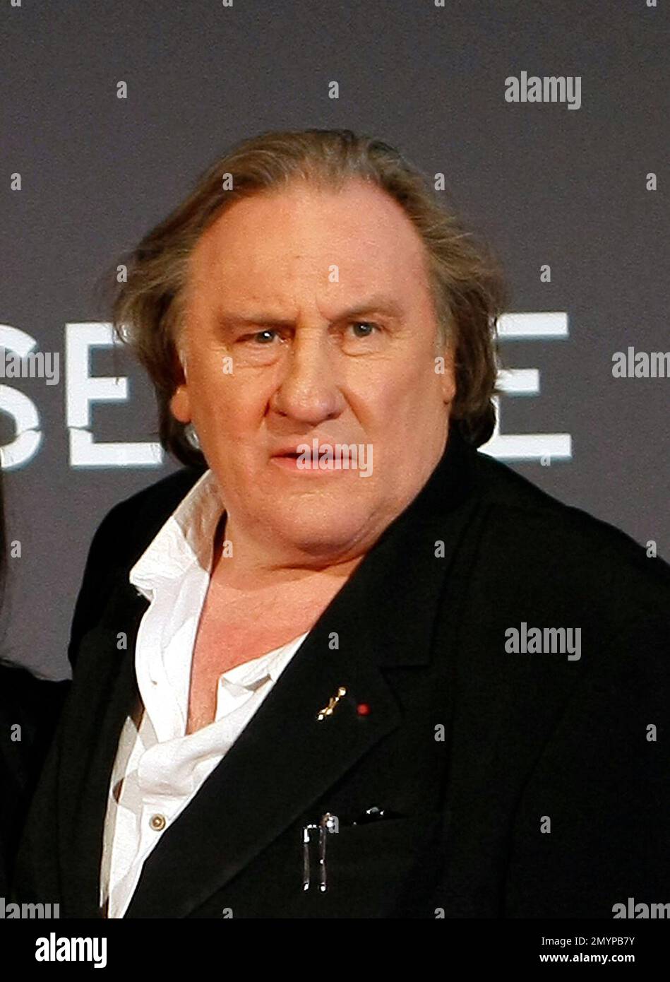 French actor Gerard Depardieu, poses at the premiere of the serie ...
