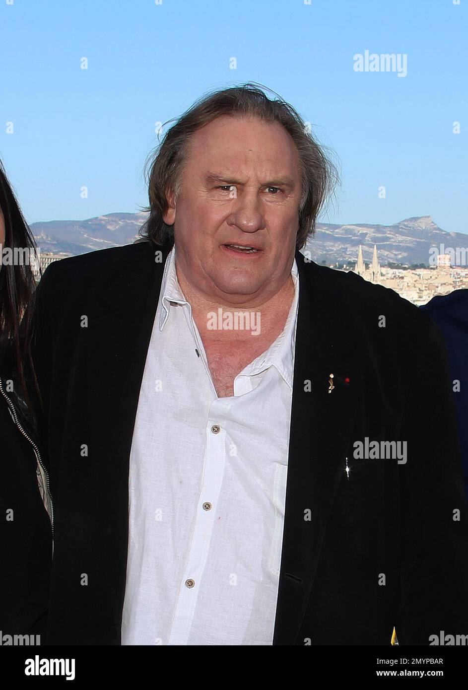 French actor Gerard Depardieu poses before the premiere of the serie ...