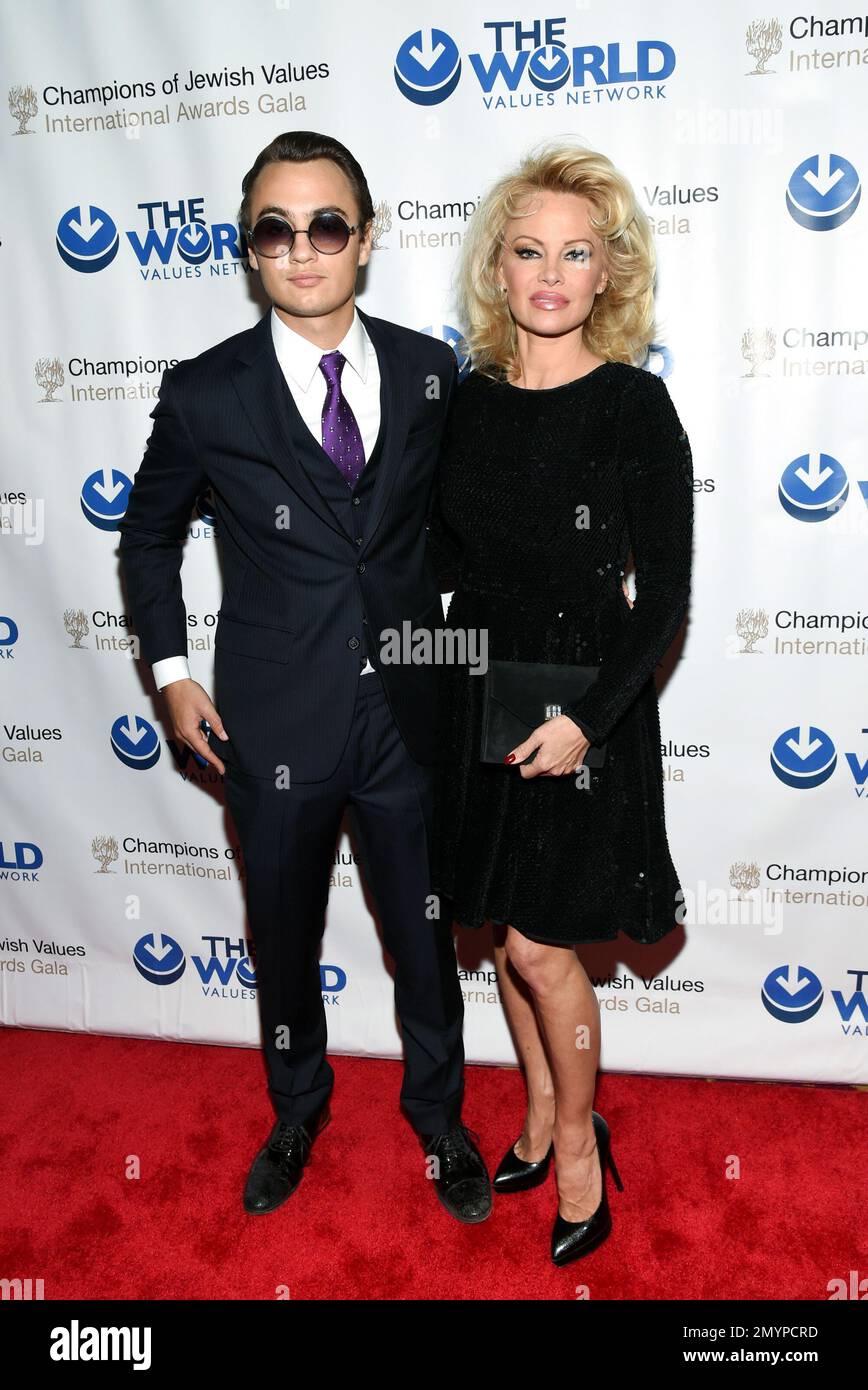 Model and actress Pamela Anderson and son Brandon Lee attend the ...