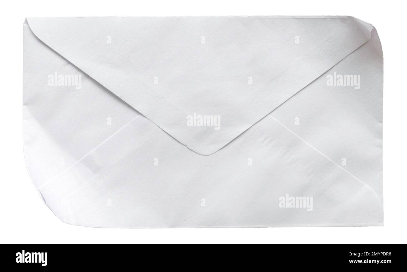 White envelope isolated on a white background Stock Photo - Alamy