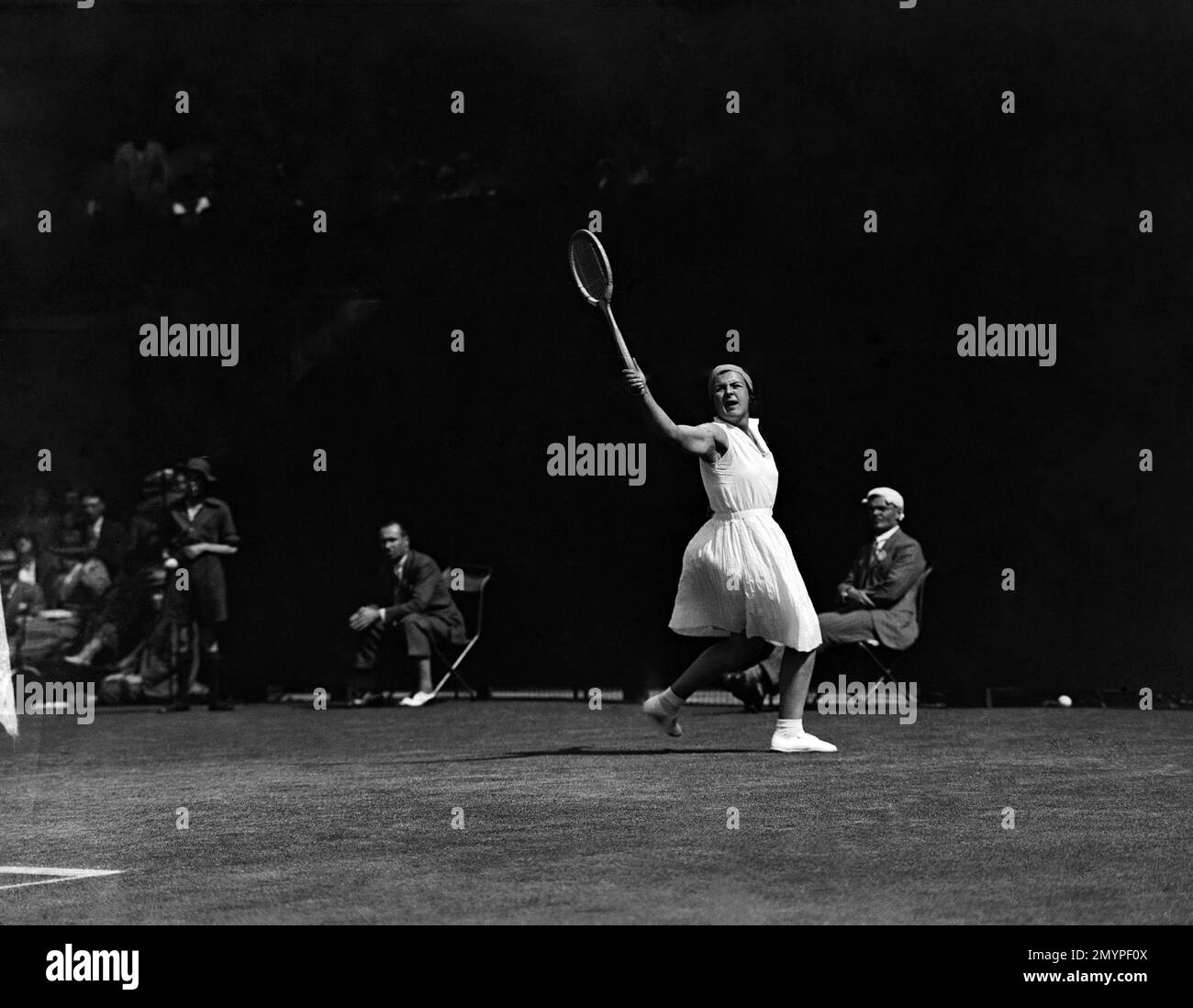 British tennis player Betty Nuthall beating Anna Harper of the USA on ...