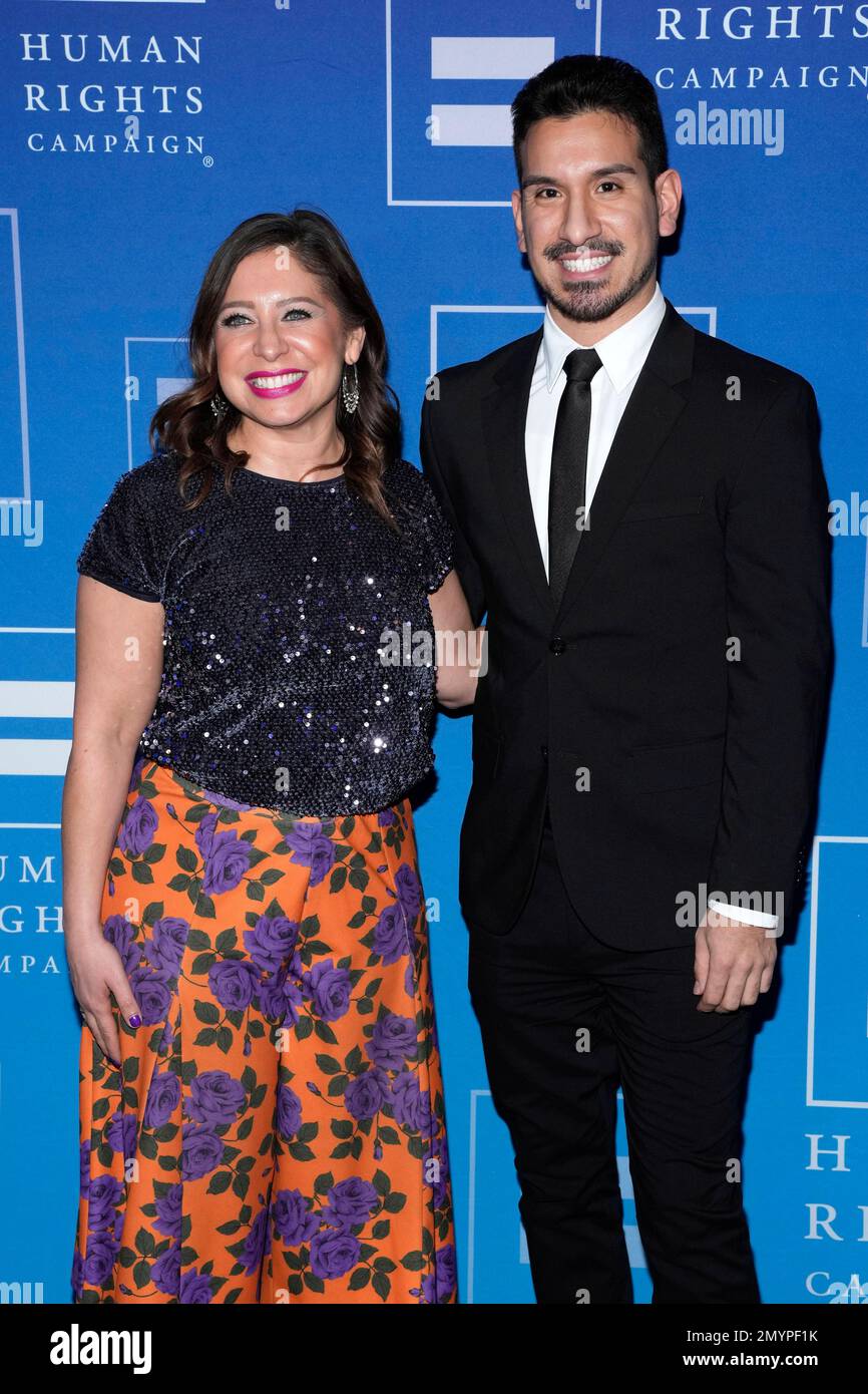 Jessica González-Rojas and Brian Romero attend the Human Rights ...