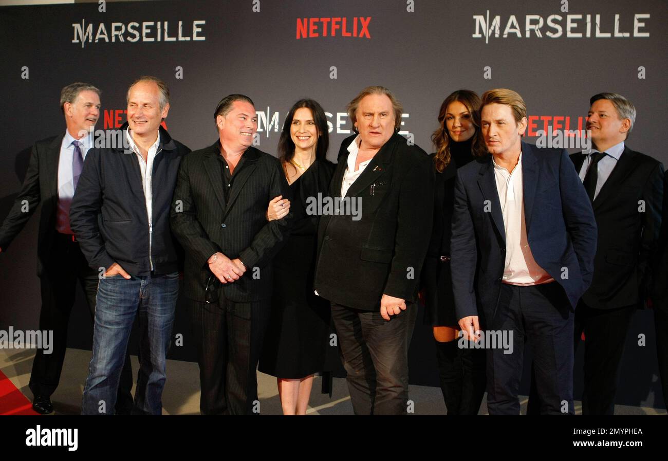 The team of the serie "Marseille" left to right, Reed Hastings, CEO of ...