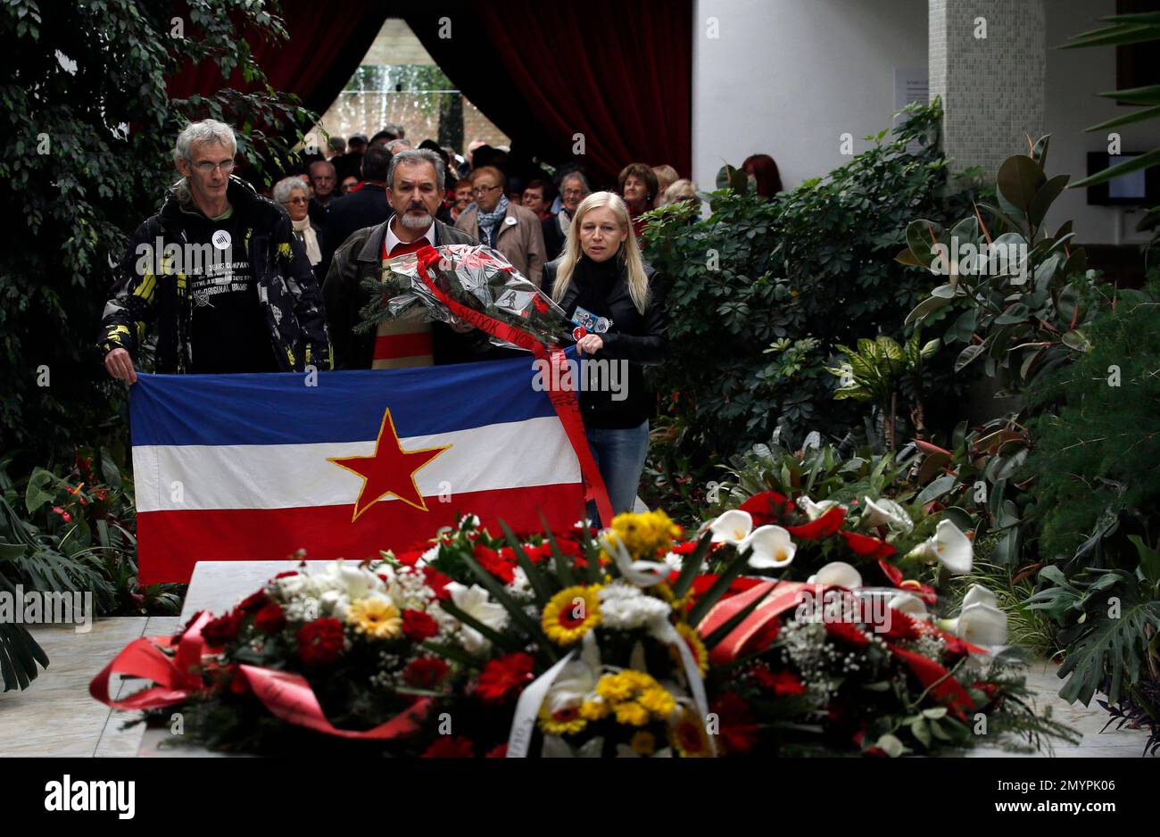 Supporters of the late Yugoslav communist President Josip Broz Tito ...