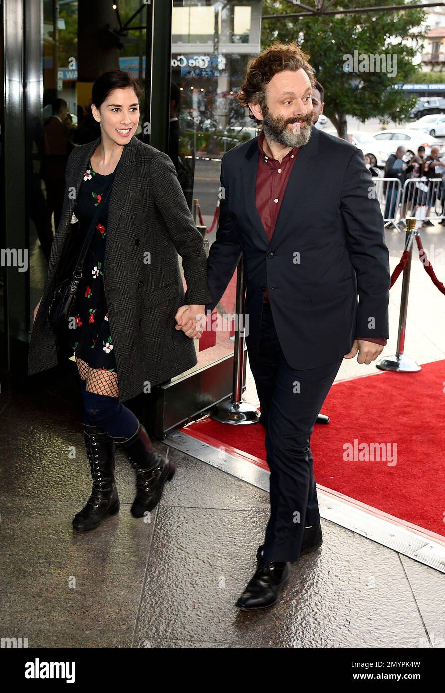 Comedienne/actress Sarah Silverman, left, and actor MIchael Sheen ...