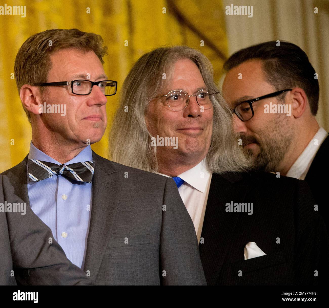 John Tierney, center, Nevada Teacher of the Year, takes the stage with ...