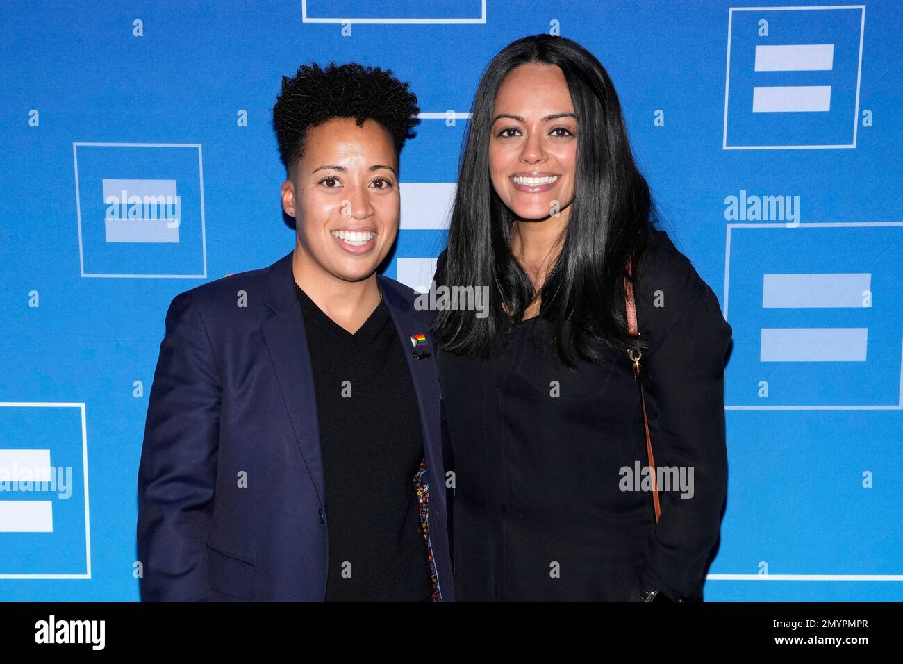 Crystal Hudson, left, and Sasha Ahuja attend the Human Rights Campaign ...