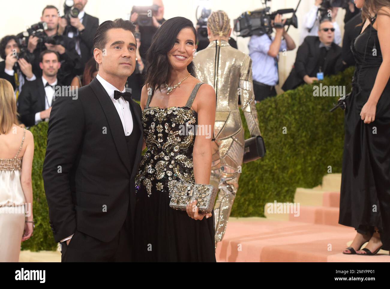 Colin Farrell, left, and Claudine Farrell arrive at The Metropolitan ...