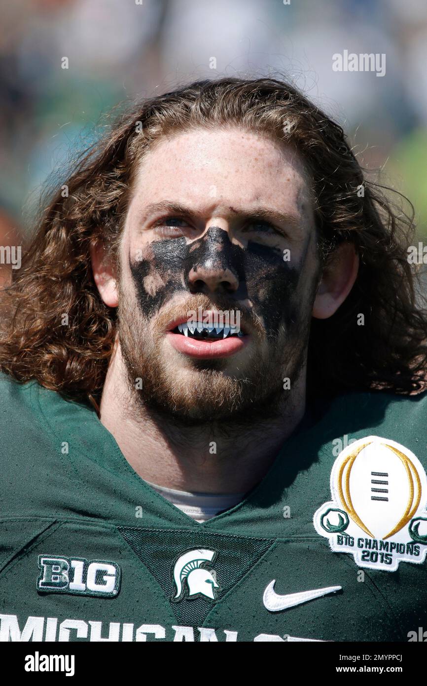 Michigan State's Chris Frey is seen before an NCAA college football ...