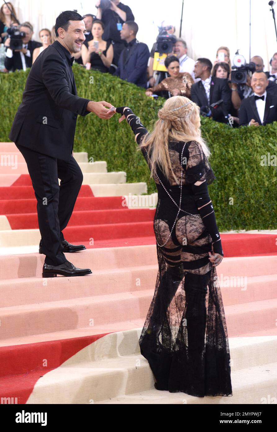 Riccardo Tisci, left, and Madonna arrive at The Metropolitan Museum of ...