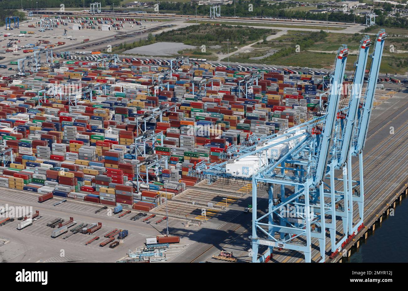 Containers and cranes stand ready at Virginia International Gateway ...