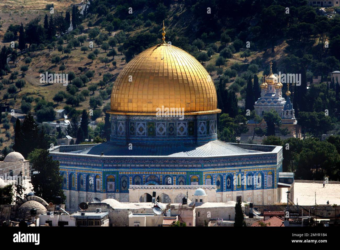 A view of the Dome of the Rock Mosque in the Al Aqsa Mosque compound in ...