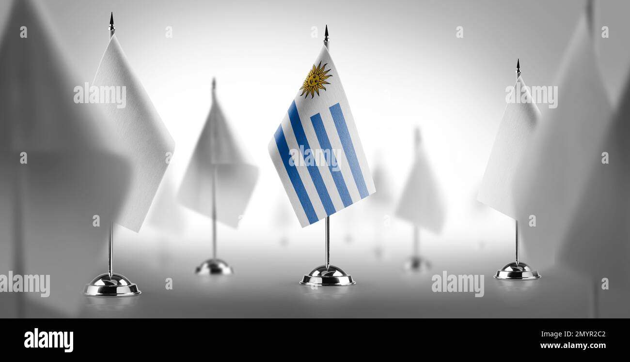 Small national flags uruguay hi-res stock photography and images - Alamy