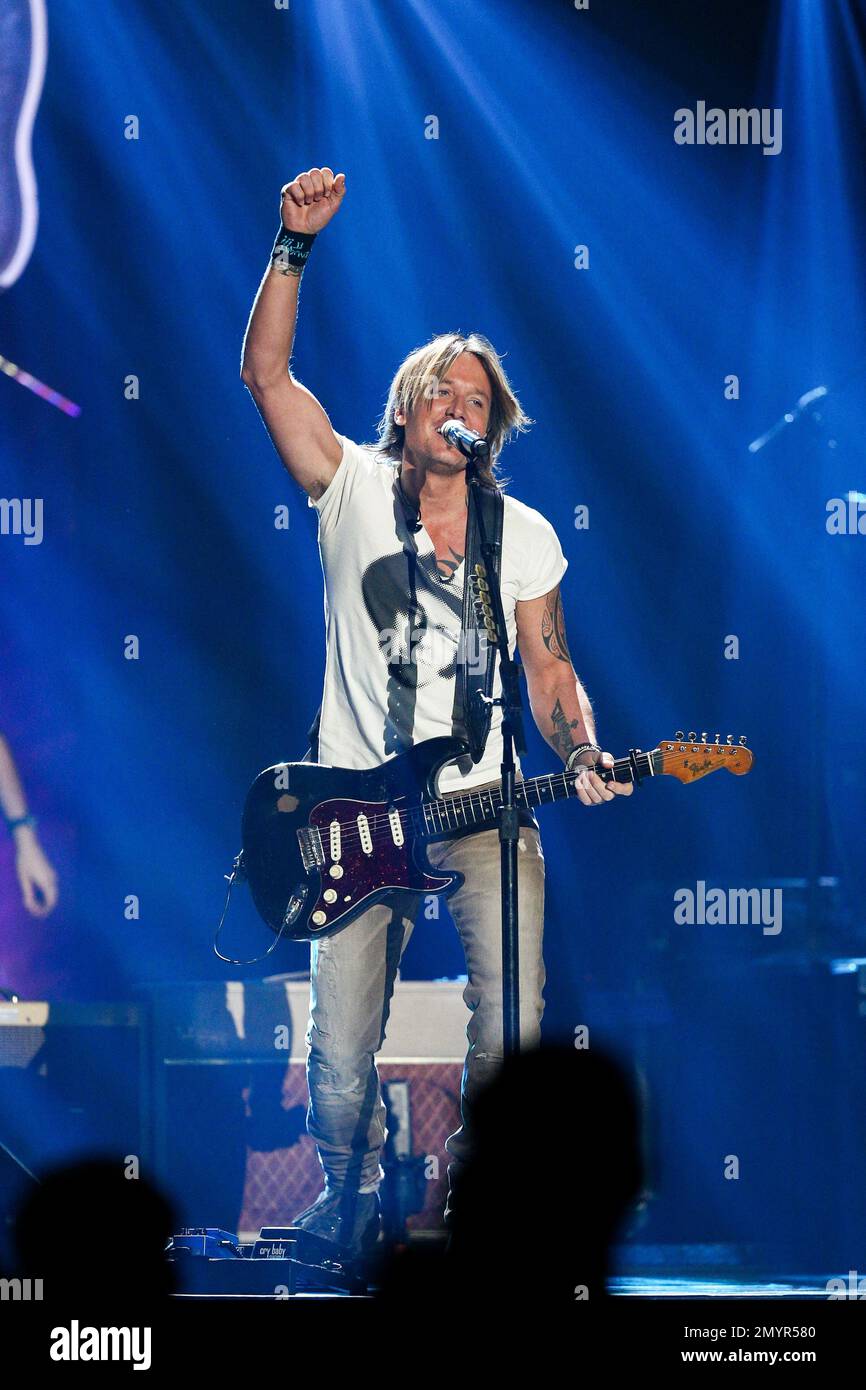 Keith Urban performs during the 2016 iHeartRadio Country Festival held ...