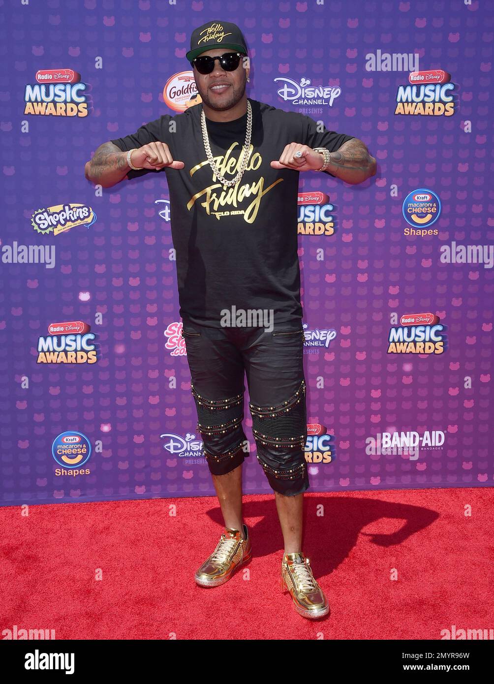 Flo Rida arrives at the Radio Disney Music Awards at the Microsoft ...