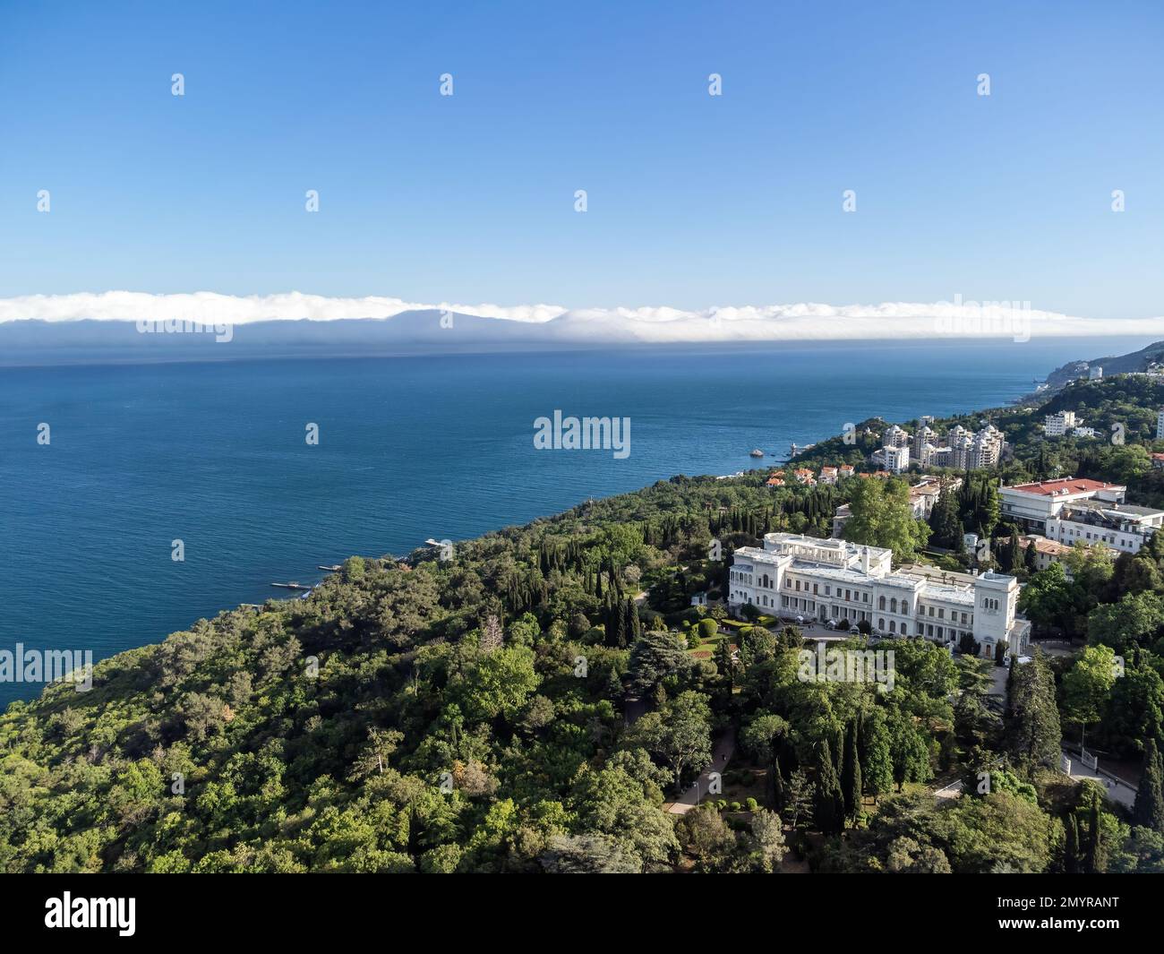 Aerial View of Livadia Palace - located on the shores of the Black Sea ...